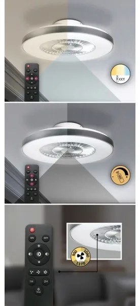 Rabalux - LED Stmívatelné stropní svítidlo s ventilátorem LED/40W/230V + DO