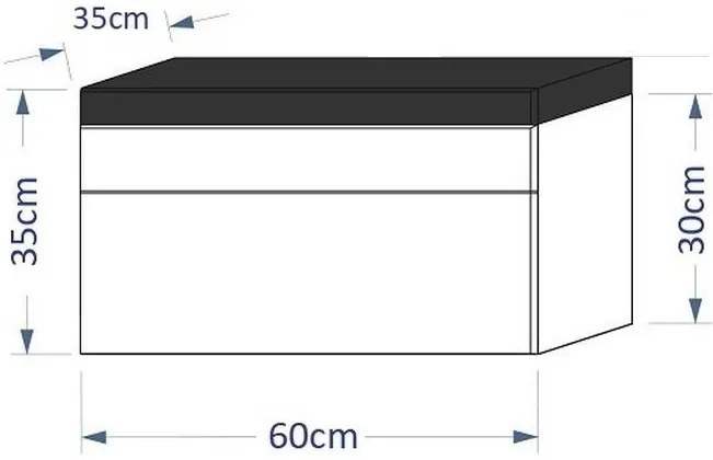 Ral Umyvadlová skříňka Mia 1 - Černý lesk