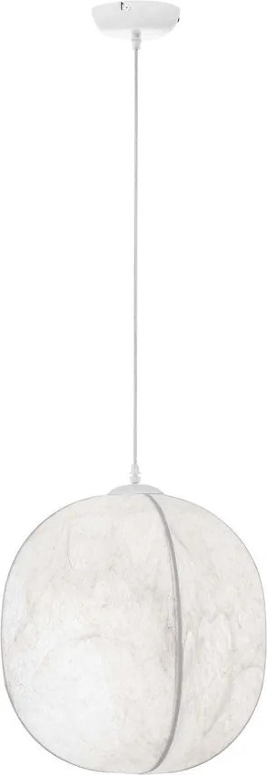 Bílé kovové závěsné svítidlo s textilním stínidlem ø 42 cm Pierida – Nova Luce