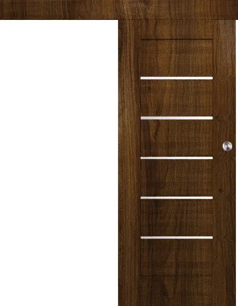 posuvné interiérové dveře na stěnu vasco doors IBIZA model 6 Průchozí rozměr: 70 x 197 cm, Orientace dveří: Levé dveře, Dekor: Dub riviera