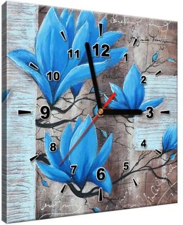 Tištěný obraz s hodinami Nádherná modrá magnolie 30x30cm ZP3437A_1AI