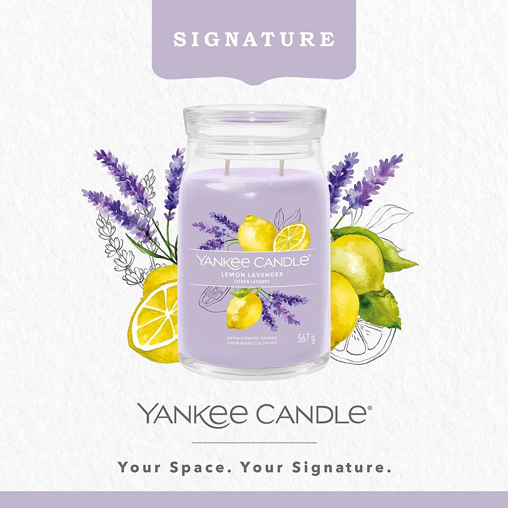 Yankee Candle vonná svíčka Signature ve skle velká Lemon Lavender  567 g