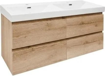 Koupelnová skříňka s umyvadlem SAT B-Way 119x50x45 cm dub mat BWAY2120OAKU4