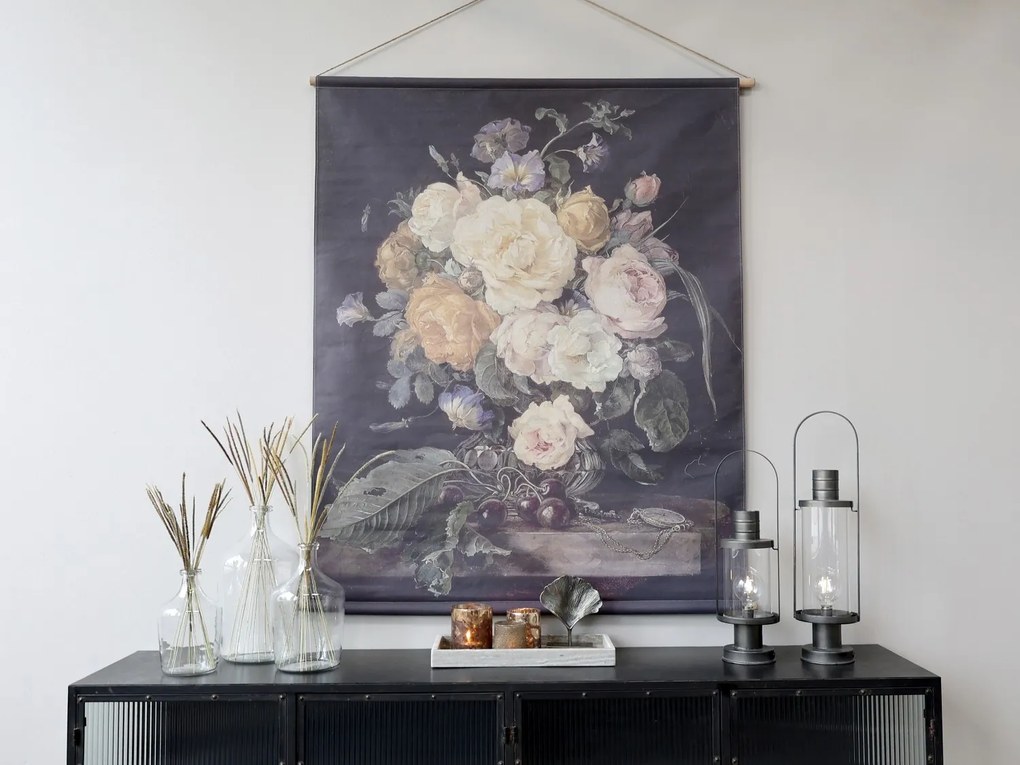 Nástěnná vintage mapa s květy Floral print II - 124*145 cm