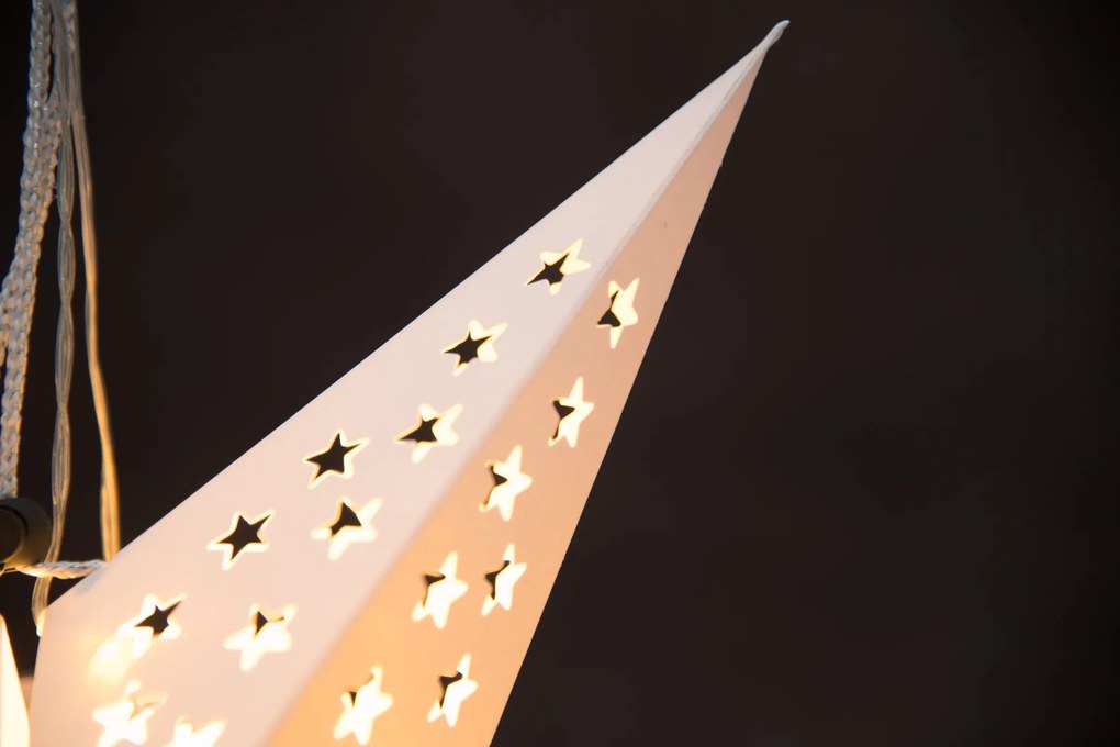 Papírová LED hvězda 43 cm, na baterie