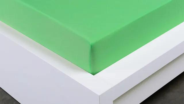 XPOSE ® Jersey prostěradlo polybavlna dvoulůžko - letní zelená 90x200 cm