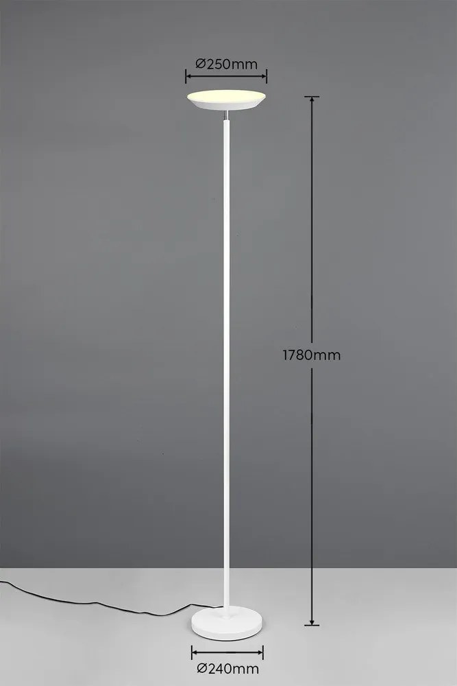 Bílá LED stojací lampa (výška 178 cm) Specter – Reality