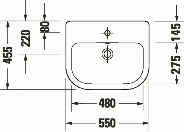 Duravit 24035500002 - Zápustné umyvadlo D-CODE 55x45,5 cm keramika/lesklá bílá