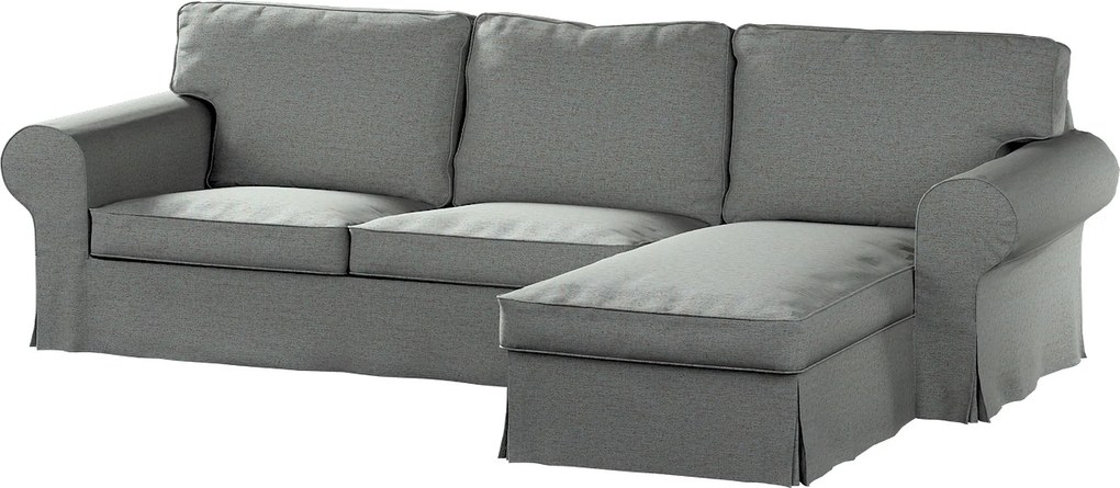Potah na pohovku IKEA Ektorp 2-místná s lenoškou barva modrá látka pletený vzor