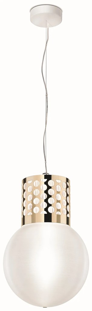 Slamp Atmosfera Gold, designové závěsné svítidlo se zlatou základnou, 2x12W E27, průměr 30cm