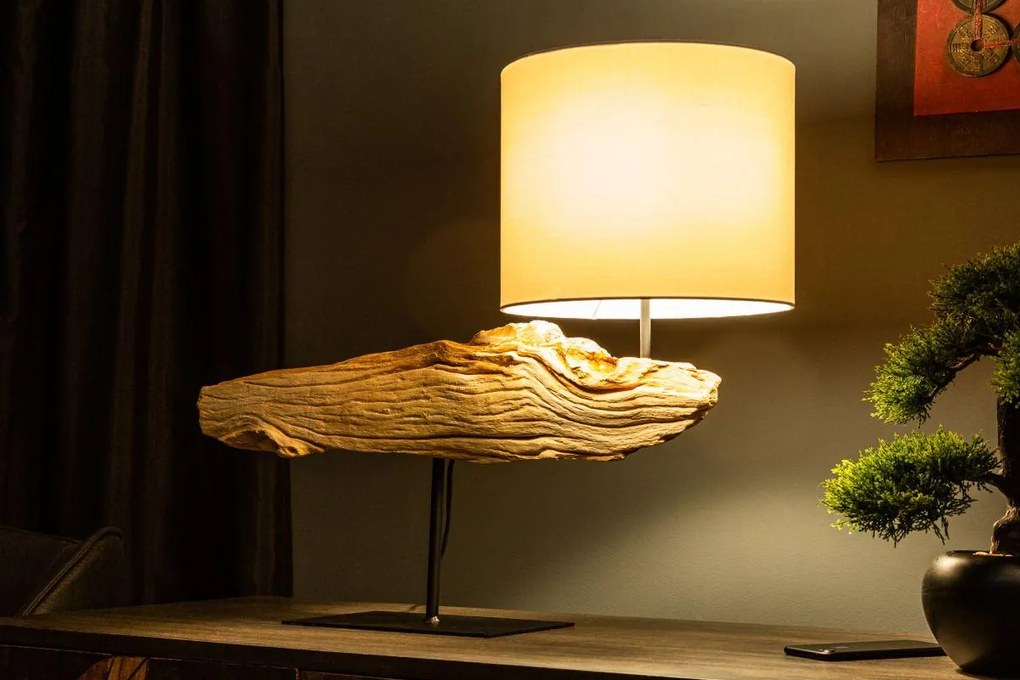 Designová stolní lampa Deandre, 70 cm ironwood