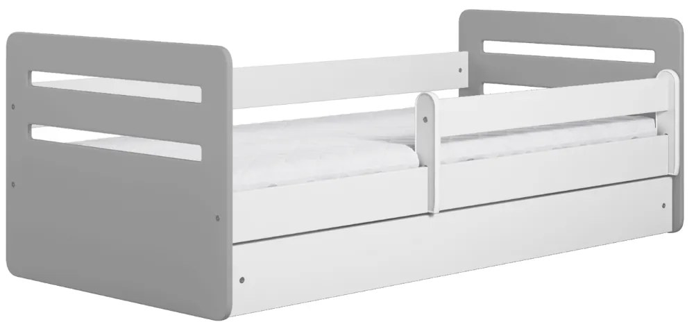 Benlemi Šedá jednolůžková postel TOMI do dětského pokoje Zvolte rozměr: 80x160 cm, Zvolte matraci: Bez matrace, Zvolte šuplík: Bez šuplíku
