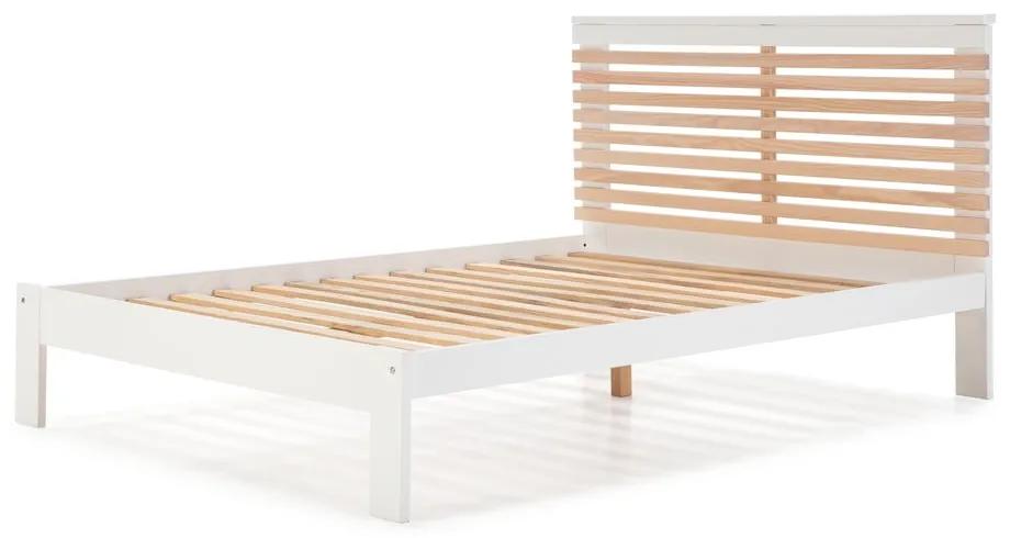 Bílá dvoulůžková postel s roštem 140x190 cm Vectra – Marckeric