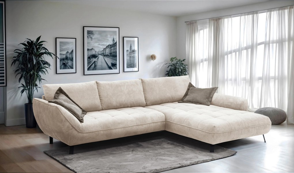 XXXLutz ROHOVÁ SEDAČKA, textil, béžová, světle hnědá MID.YOU - Sedací soupravy - 000694007806