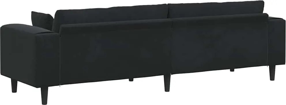 Pohovka Černá 250 x 77 x 76 cm samet 3335158