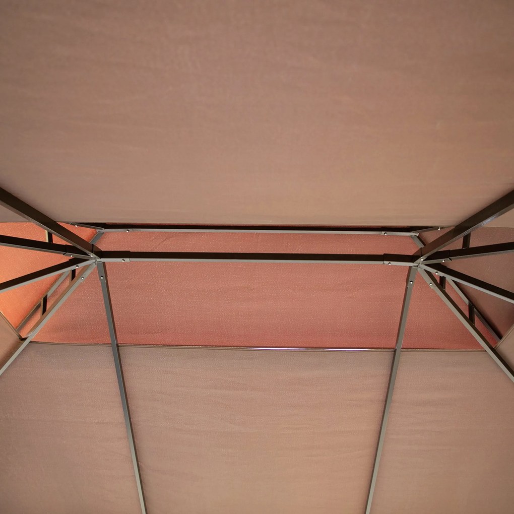Outsunny Zahradní pavilon altán 390 x 290 x 280 cm zahradní stan party stan se 4 x bočními panely moskytiéra odolná proti povětrnostním vlivům hliník…