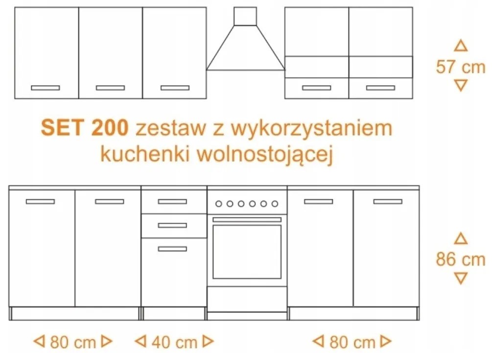 Kuchyňská linka MARINET bílá / dub artisan