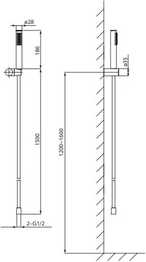 Cersanit S951-618 - Sprchová sada ZEN černá