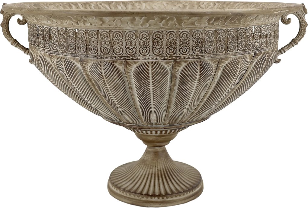 Kovový květináč na noze Flower Antique Mocca – Ø 56*38 cm