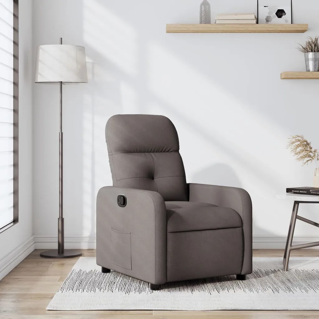 Polohovací křeslo taupe textil