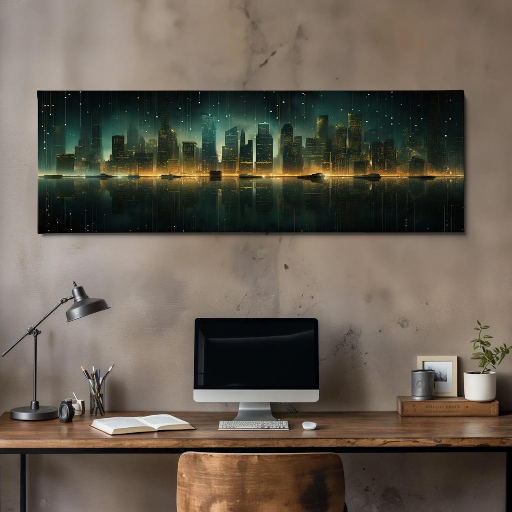 Obraz na plátně - Futuristické město - Abstrakce - Metropole budoucnosti FeelHappy.cz Velikost obrazu: 60 x 20 cm