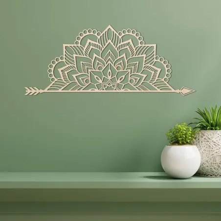 Dřevěná mandala na zeď – Elegantní dekorace na strnu | SENTOP PR0492
