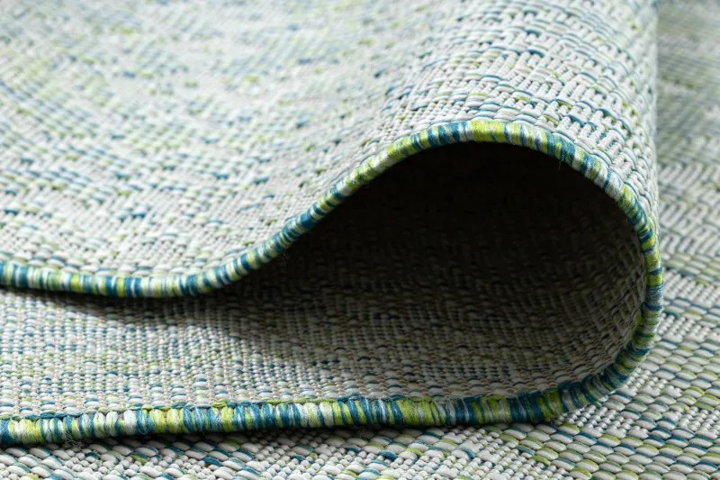 Dywany Łuszczów, Kusový koberec Sion Sisal Aztec 22184 green/blue/ecru – na ven i na doma, 120x170, zelená, chodba / předsíň