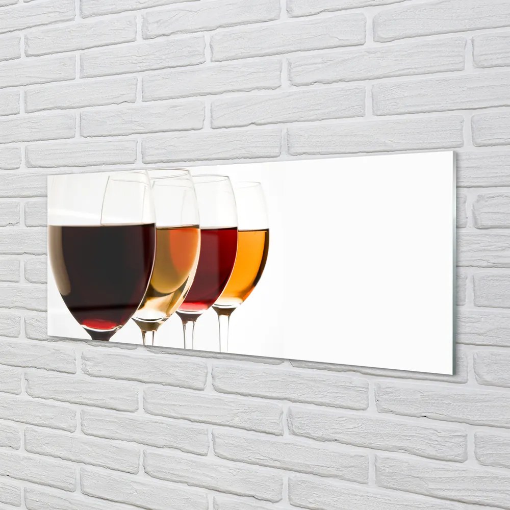 akrylový obraz sklenice vína 120x60 cm