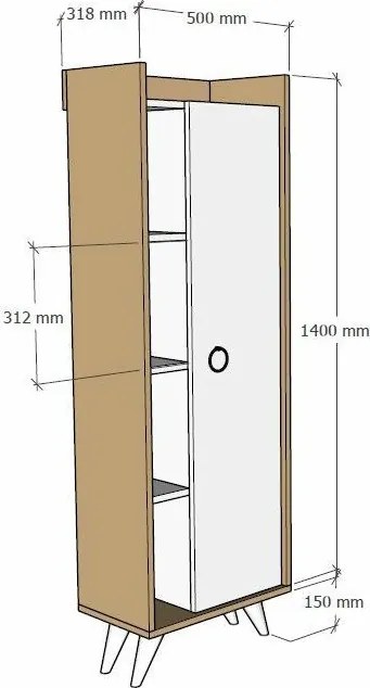 Skříňka Ilgim Oak and White