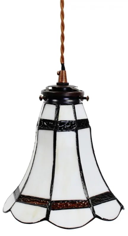 Stropní Tiffany lampa hnědé pruhy BrownLine – 15x115 cm