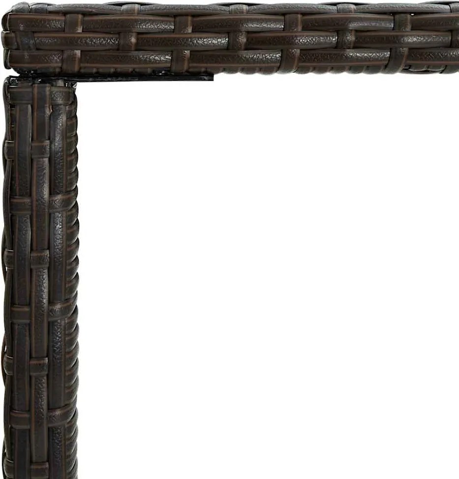 Zahradní barový stůl hnědý 70 x 70 x 110 cm polyratan a sklo 313457