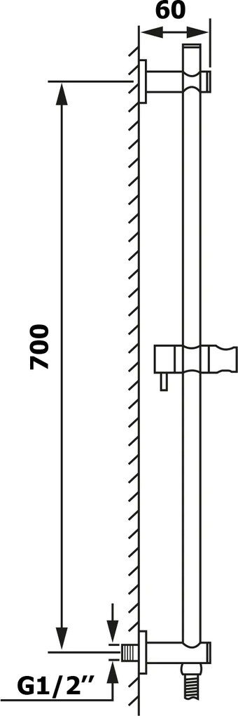 Sapho Daniela 1202-08 posuvný držák sprchy 700 mm chrom