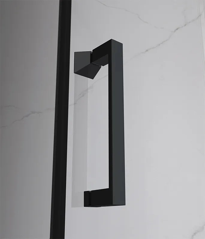 BPS-koupelny Obdélníkový sprchový kout KZ103A BL 100x80 černý/transparent + vanička ST03A BL černá