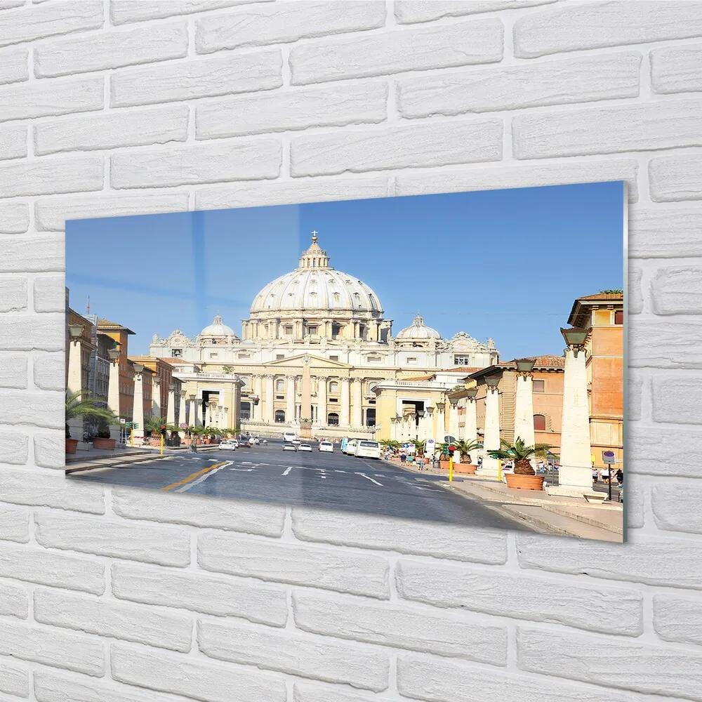 Obraz na skle Katedrála Řím ulice budovy 100x50 cm
