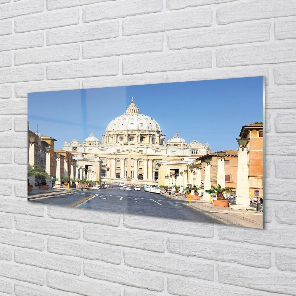 Obraz na skle Katedrála Řím ulice budovy 125x50 cm