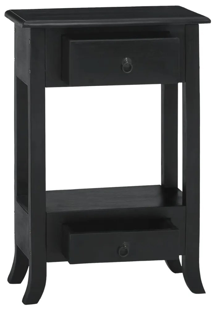 vidaXL Konzolový stolek se zásuvkami černý 50x30x75 cm masivní mahagon