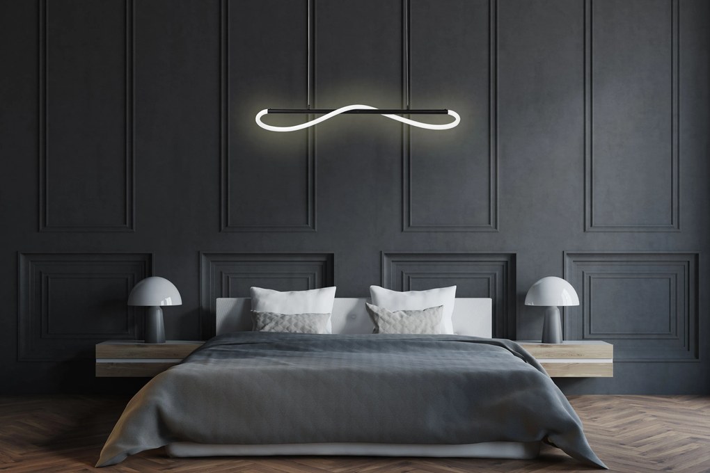 Toolight, LED závěsné svítidlo 120 cm 60W APP853-CP LONG BLACK, černá-bílá, OSW-04030