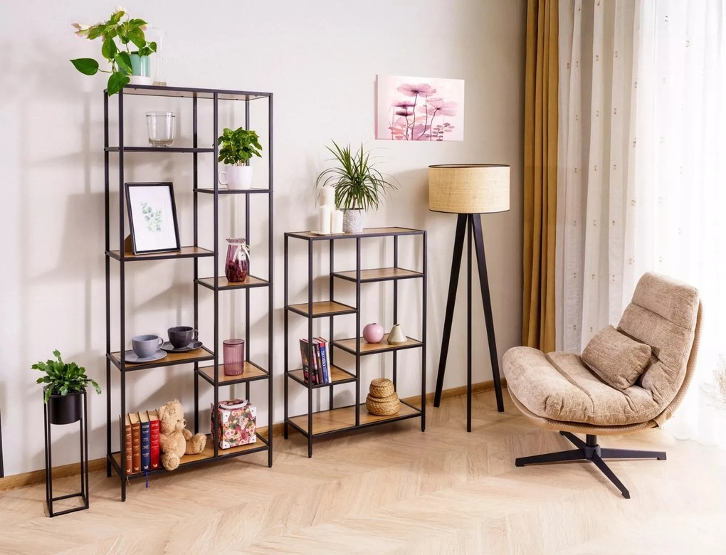 Regál Costa A 70 cm dub přírodní/černý