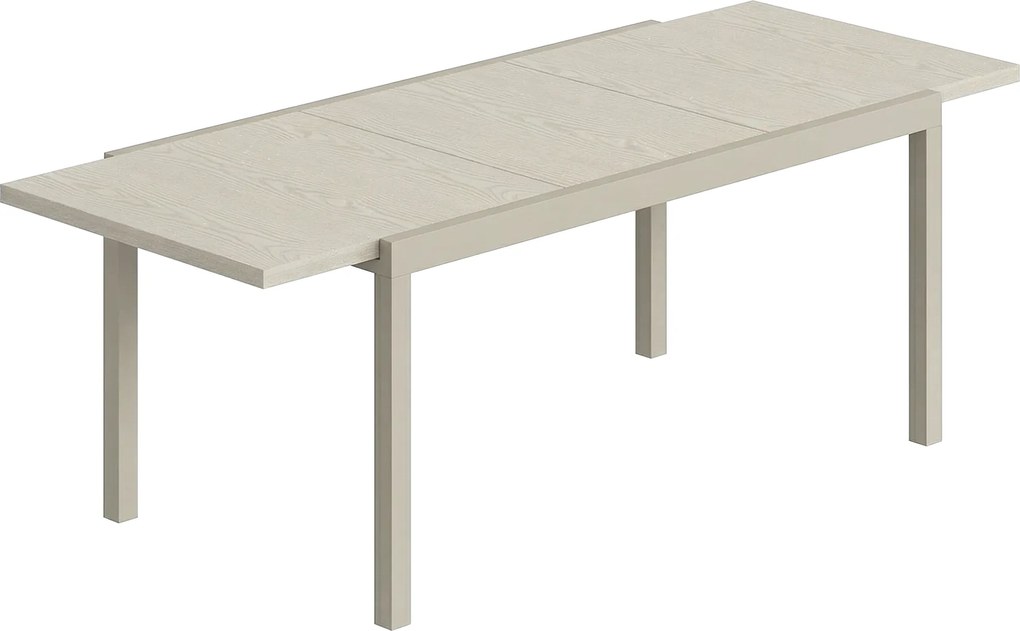 Zahradní stůl Rozkládací hliníkový jídelní stůl 154/214 x 85 cm pro 8-10 osob se světle šedým vzhledem dřeva