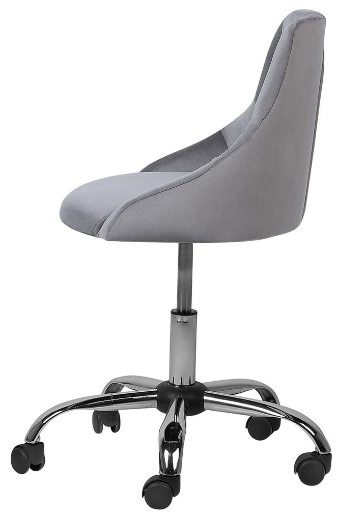Sametová kancelářská židle šedá PARRISH Beliani