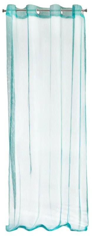 Tyrkysová záclona na kroužcích ANIKA 140x250 cm