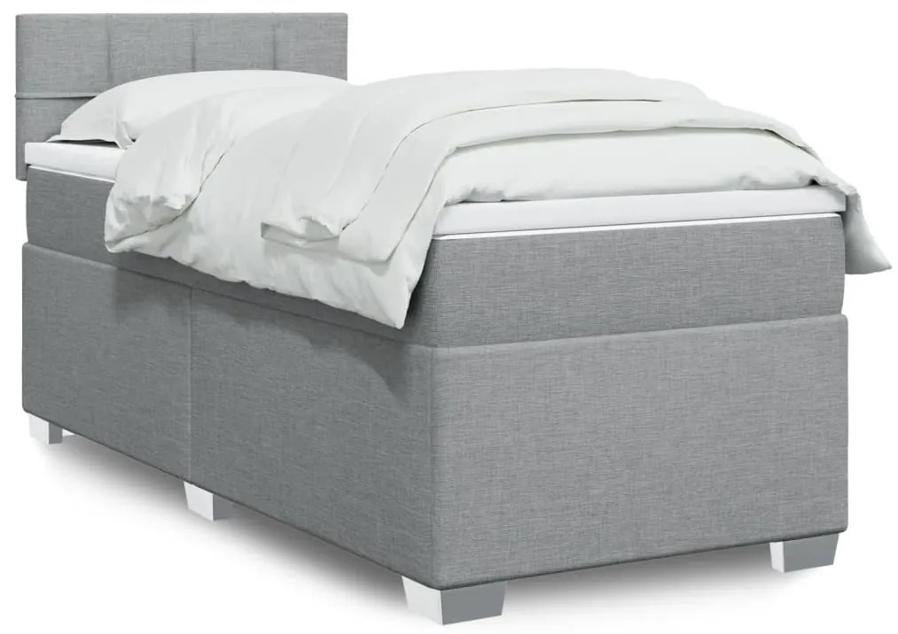 Box spring postel s matrací světle šedá 80 x 200 cm textil 3288015
