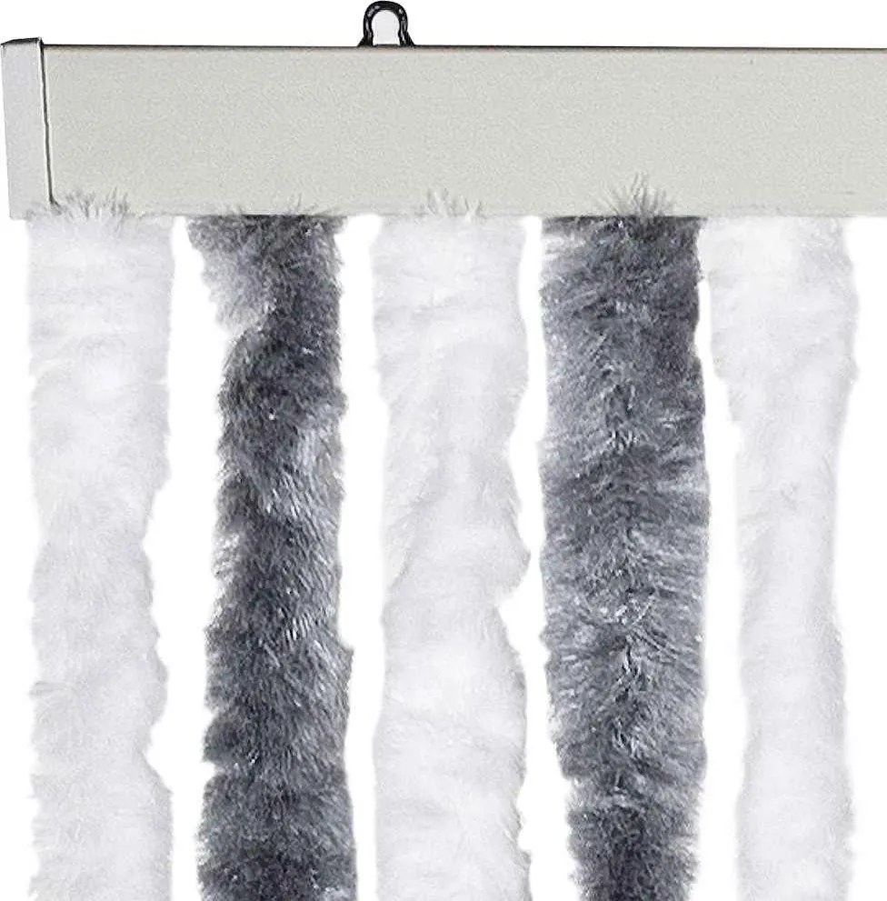 Závěs proti hmyzu šedý a bílý 100 x 220 cm Chenille 241225