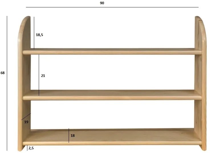Drewmax PK112 dřevěná police masiv borovice