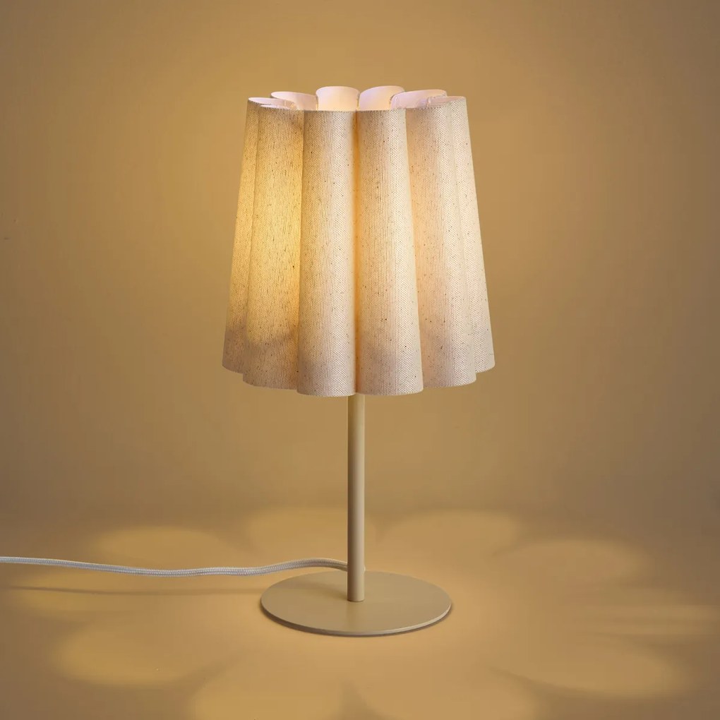 Japandi stolní lampa béžová s látkovým stínidlem 35cm - Jenni