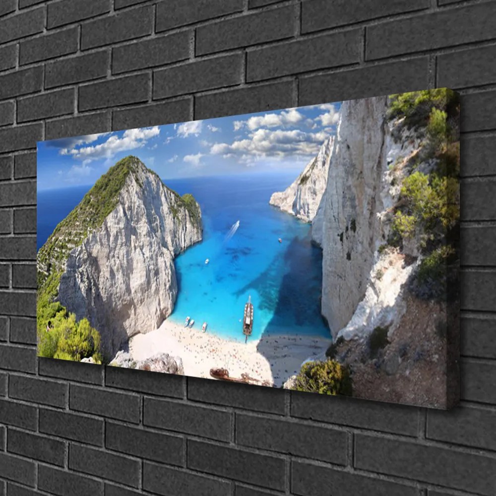 Obraz na plátně Záliv Hora Pláž Krajina 100x50 cm