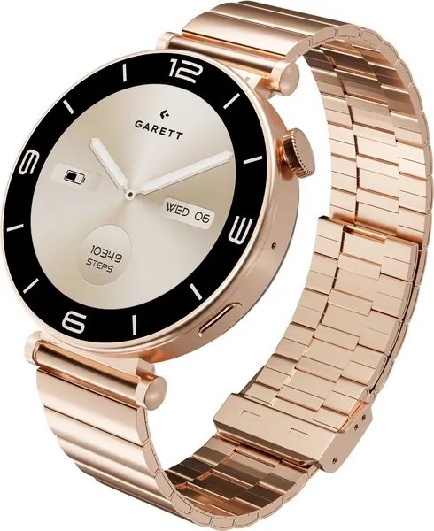 Garett Smartwatch růžově zlatá pevná ocel Růžově zlatá