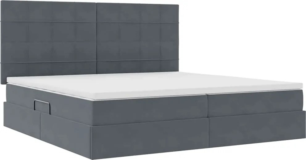 Postel s úložným prostorem a matrací Tmavě šedá 200 x 200 cm 3372052