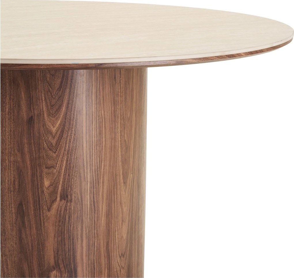 House Nordic Jídelní stůl DELPHI tmavě hnědý ø140 cm 2203145