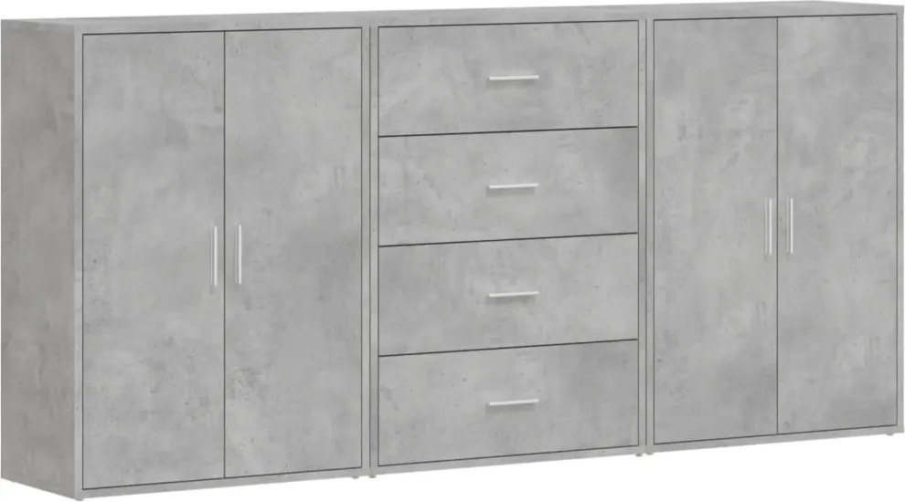 Příborníky 3 ks betonově šedé 60 x 31 x 84 cm kompozitní dřevo 3276577